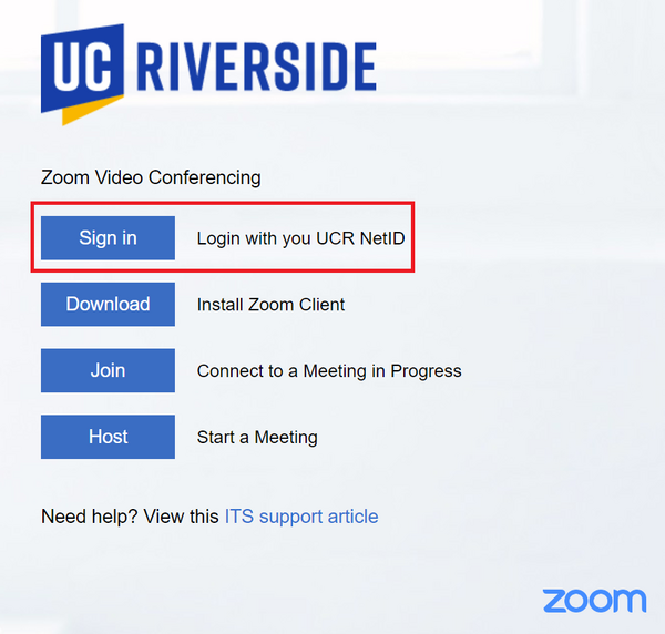 Zoom Login with UCR NetID | Information Technology Solutions